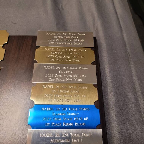 Trophy Plate 1" X 3" CUSTOM Engraved Aluminum Plate/free SHIPPING ...