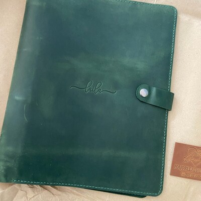 Left Handed Portfolio Personalized Leather Left Handed Notepad Folder ...
