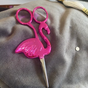 Hemline Pink Flamingo Fine Embroidery Scissors 11.5cm/4.5 Cute Metal ...
