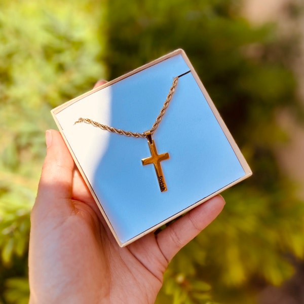 Personalized Cross Necklace for Boys • Custom Cross Necklace • Kids ...