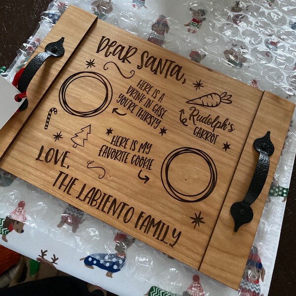 Personalized Santa Tray, Wooden Santa Tray, Cookies for Santa, Engraved ...