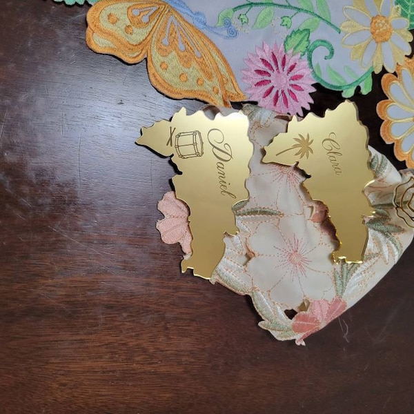 Personalized Country Shape Place Cards - Custom Africa Name Tags ...