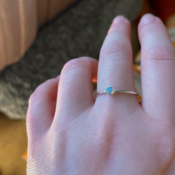 Opal Ring/ Minimalist Ring/14k Gold Filled Stacking Opal Ring Set ...
