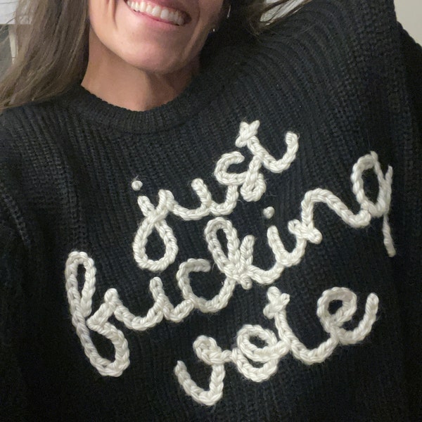 Adult Hand Embroidered Knit Sweater, Custom Sweater, Personalized Women ...