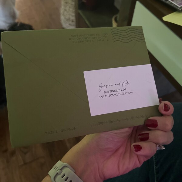 Printed Envelope Address Label for Wedding Invitations, Ready to Use ...