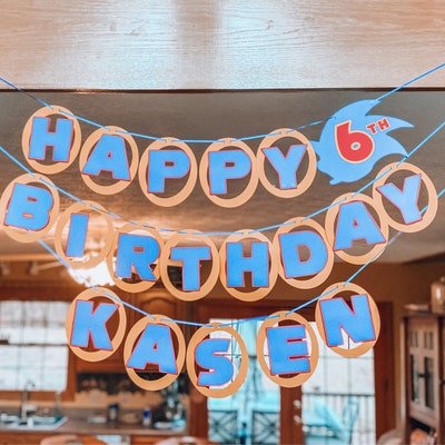 Sonic Golden Rings happy Birthday Banner - Etsy