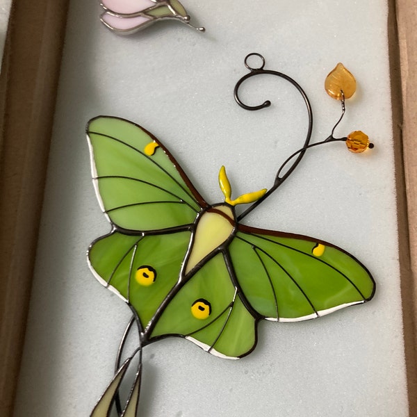 Luna Moth Stained Glass Window Hangings Mothers Day Gift Custom Stained ...