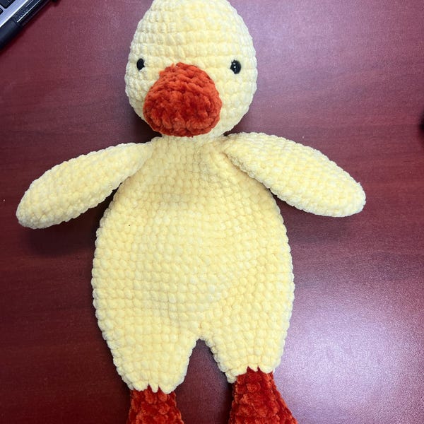 Crochet Duck Snuggler Pattern, Duck Lovey, Comforter Toy, Baby Security ...