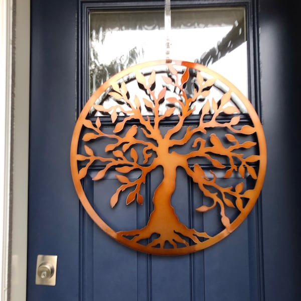 Metal Tree of Life Door Hanger: Customizable Family Tree Art - Etsy
