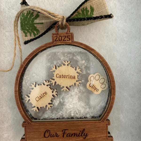 Personalized Snow Globe Christmas Ornament: Custom Family Gift 2025 - Etsy