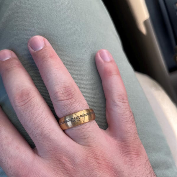 Custom Video Game Ring Mass Effect Ring N7 Combat Suit Engraved Black ...