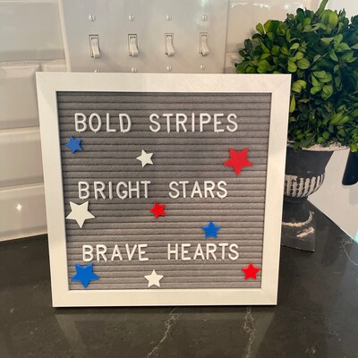 4th of July Star Letter Board Icons Fourth of July Red White & Blue ...