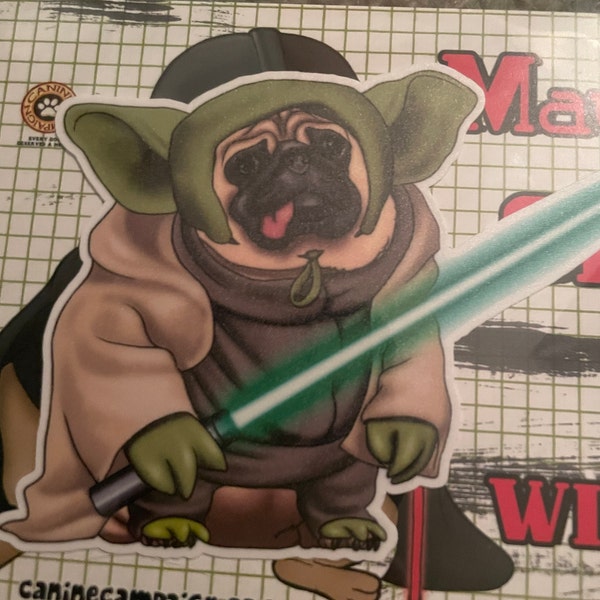 Pug Sticker, Funny Dog Sticker, Dog Lover Sticker, Cute Sticker, Movie ...