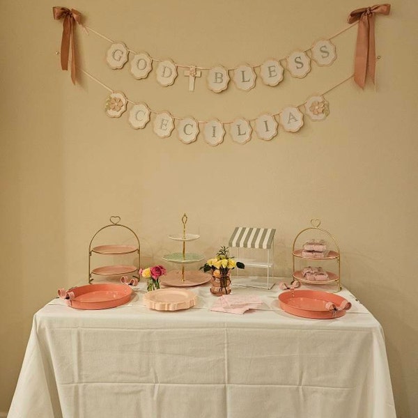 God Bless Banner, Baptism Banner, First Communion Banner, Christening ...