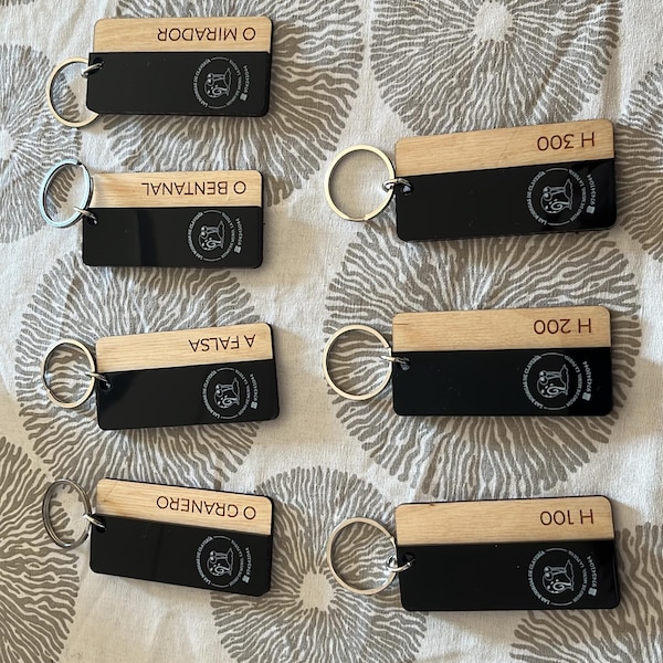 Personalized Beech Wood Hotel Keychain: Laser Engraved Key Tag - Etsy