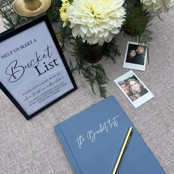 Bucket List Journal Custom Bucket List Book First Anniversary Gift for ...