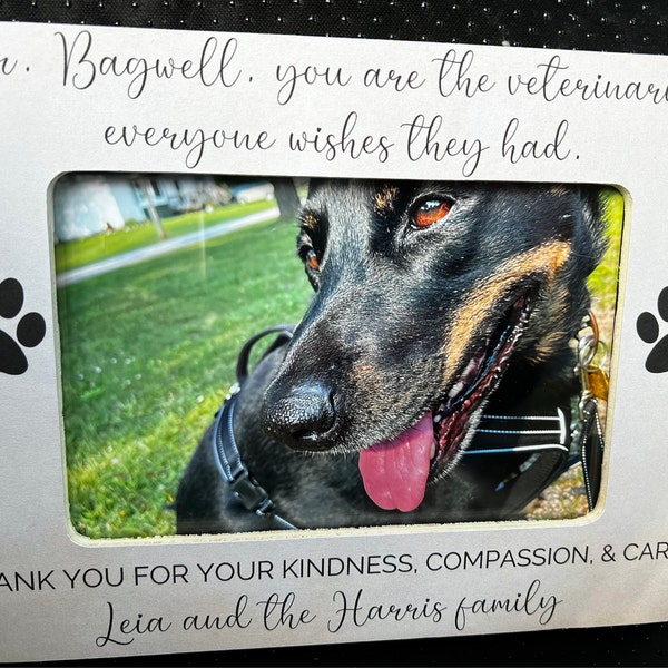 Personalized Veterinarian Picture Frame, Veterinarian Thank You Gift ...