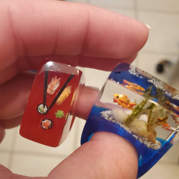 Etsy Design Awards Finalist 2020: Aquarium – Fish Ring With Silver ...