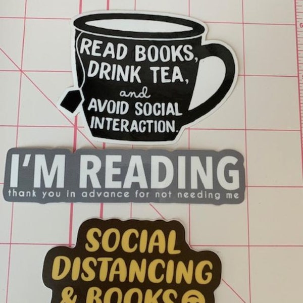 Antisocial Sticker Books and Tea Sticker | Bookish Stickers | Gifts for ...