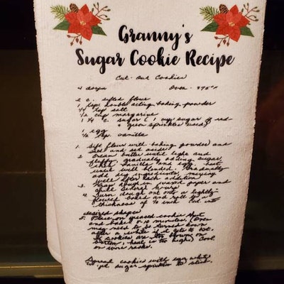 Handwritten Recipe Towel Recipe Tea Towel Heirloom Mother's Day Gift ...