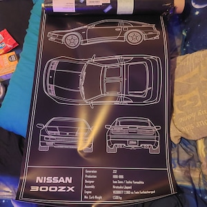Mazda RX7 FC Blueprint Poster - Etsy