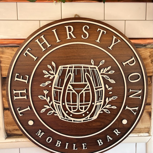 Personalized LED Light Wooden Bar Sign, Custom Embossed Wood Bar Sign ...