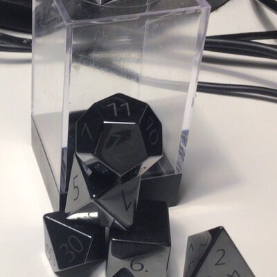 ENGRAVED Blue Sandstone Gemstone Polyhedral Dice Set: Hand Carved With ...