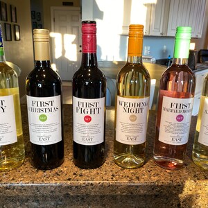 Year of Firsts Wine Labels Wedding Milestone Wine Labels Engagement ...