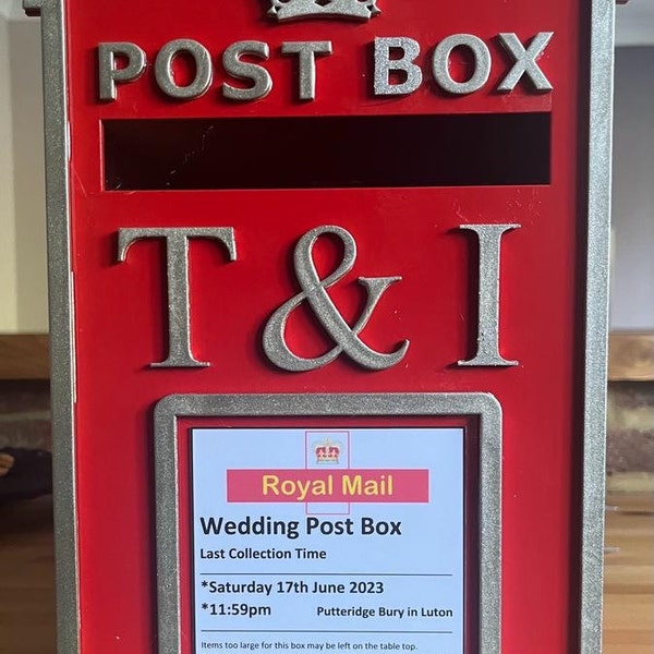 PERSONALISED Wedding Post Box, Party, Royal Mail Style - Flat Pack ...