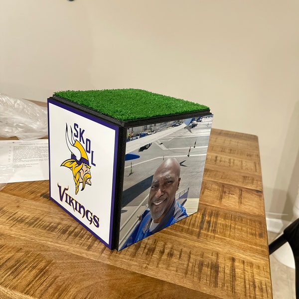 Football Photo Cube Centerpiece: Custom Sports Party Decor With ...