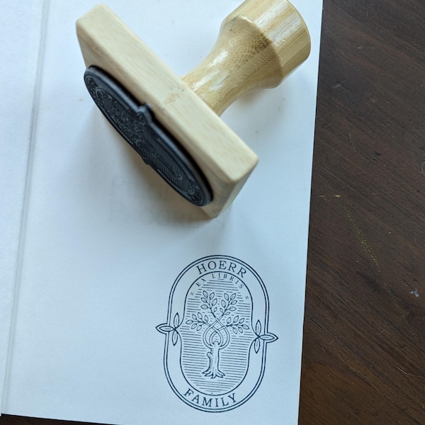 Book Stamp - Vintage Olive Tree Design - Personalized Ex Libris ...