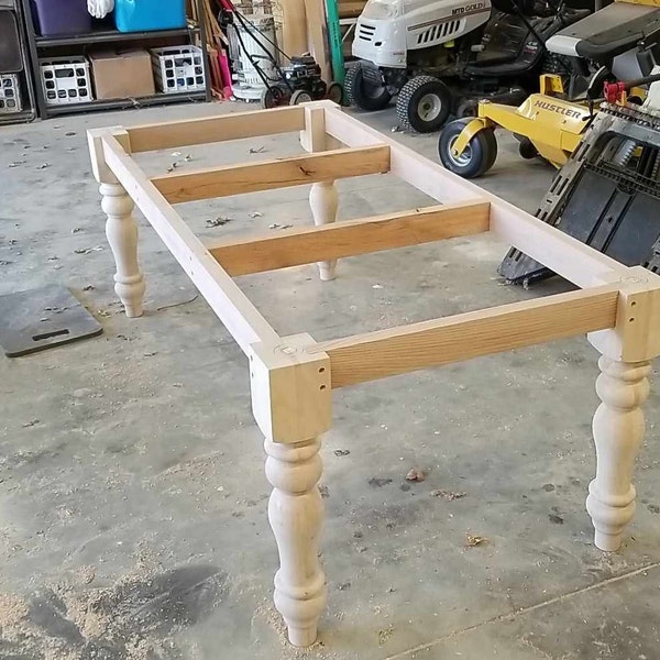Chunky Unfinished Hardwood Farmhouse Dining Table Legs, Set of 4 ...