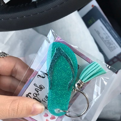 Flip Flop Glitter Keychain - Etsy