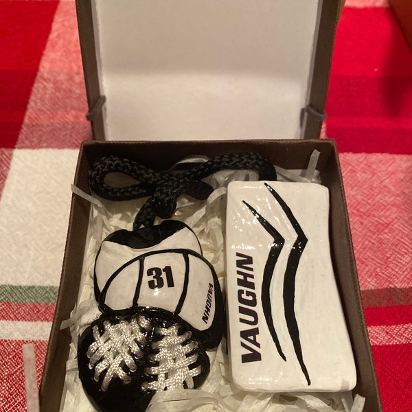 Custom Hockey Gifts: Goalie Gloves Hockey Amulet, Hockey Player Gift ...