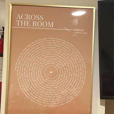 Record Lyrics Personalized Song Print, Favorite Song Digital Download ...