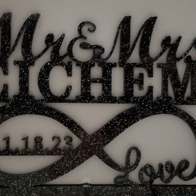 Glitter Infinity Symbol W/ Love Mr and Mrs Personalized - Etsy
