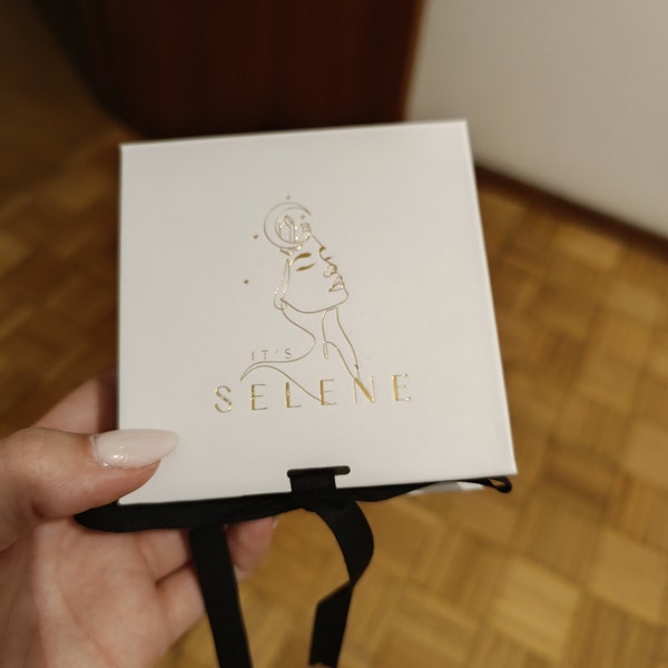 50pcs White Ribbon Gift Box Custom Necklace Box With Microfiber Bag ...