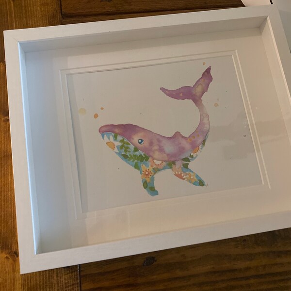 Mermaid & Dolphin Watercolor Art Prints - Etsy