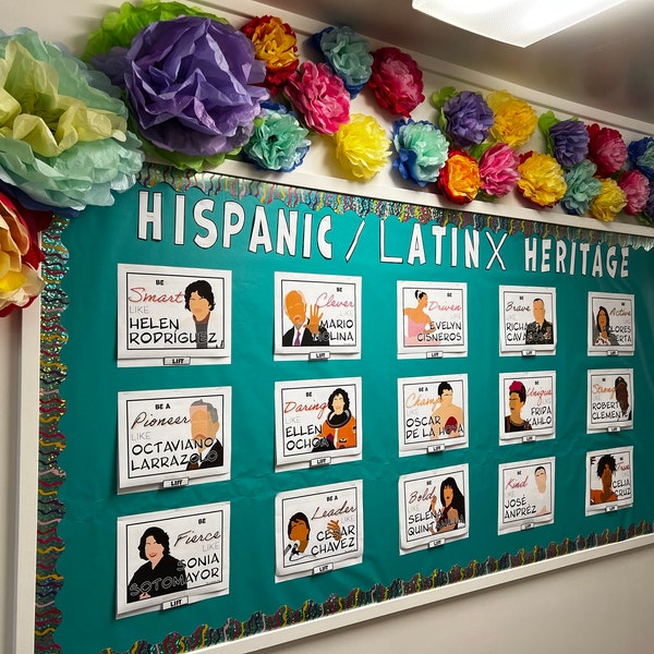 Hispanic Heritage Month Bulletin Board - Interactive Posters - Etsy