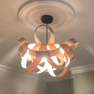 Hand Crafted Oak Pendant Ceiling Light - Etsy UK