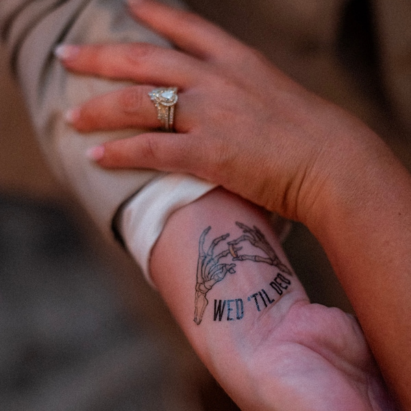 Temporary Tattoos - WED 'TIL DED, for Weddings, Engagements Bridal ...