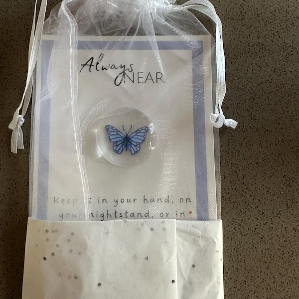 Butterfly Always Near Glass Gem - Pocket Token, Angelversary ...
