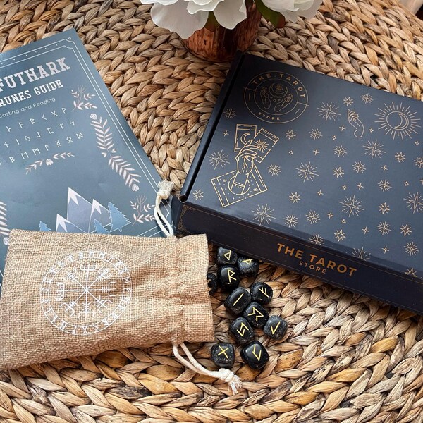 Rune Stones Gift Set Includes 21 Page Guide Book and Free Bag ...