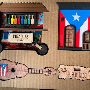 Puerto Rico Flag Wood Display: Boricua Table Decor - Etsy
