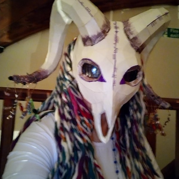 Ram Skull Papercraft Mask, Download and Make Your Own Party Mask ...