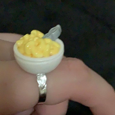 Macaroni and Cheese Ring Mac and Cheese Adjustable Silver - Etsy