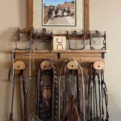 Old West tucson Wood Bridle Rack - Etsy