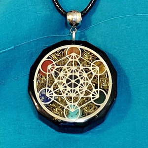 Orgone Pendant Necklace Silver Tree of Life Pentacle, Black Tourmaline ...