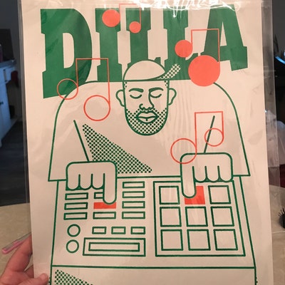 J DILLA Hip-hop A3 RISOPRINT Print Art Poster Tribute Rap Red - Etsy