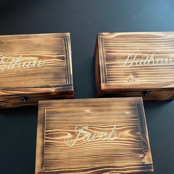 Personalized Memory Box With Lock, Beautifully Engraved Wooden Keepsake ...